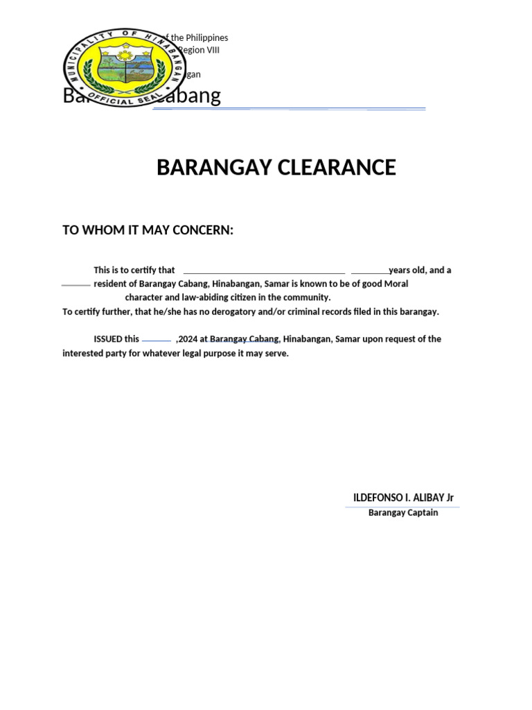 Brgy. Clearance | PDF