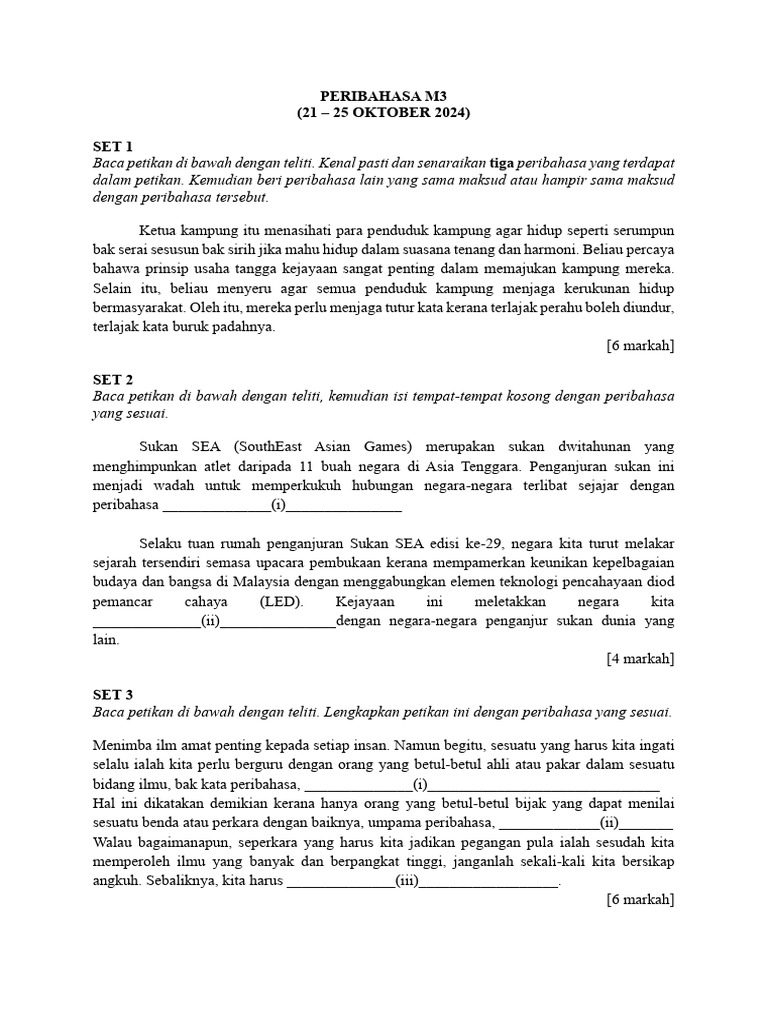 Latihan Peribahasa | PDF | Seni & Disiplin Bahasa