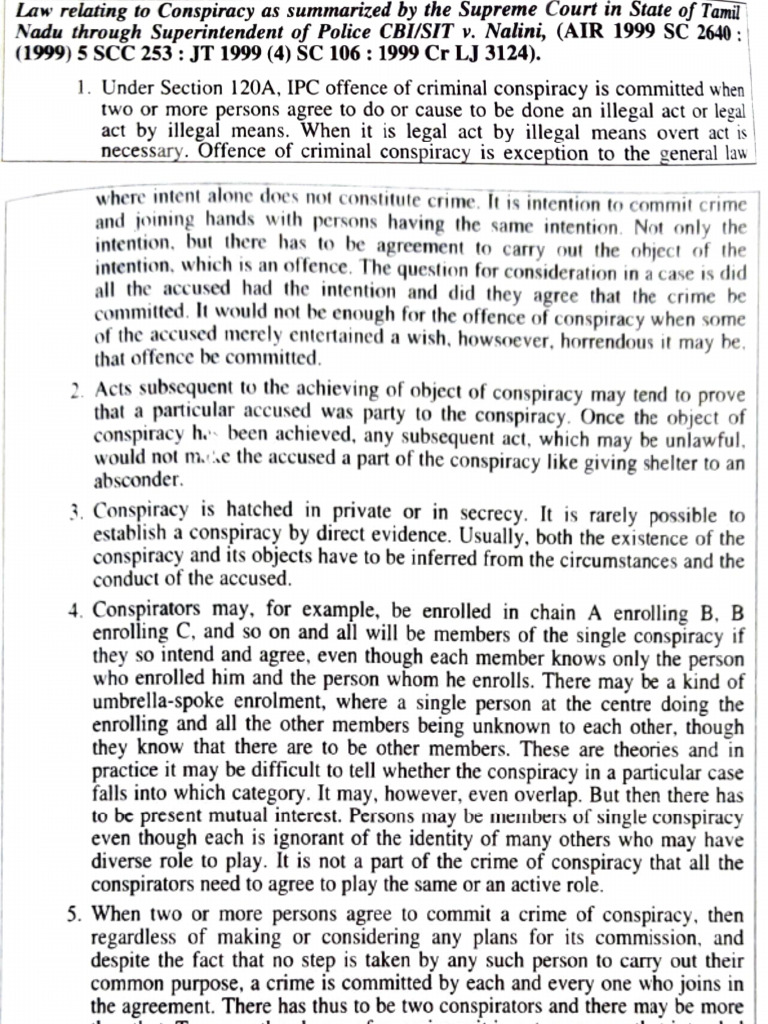 Law Relating To Conspiracy | PDF | Crimes | Crime & Violence