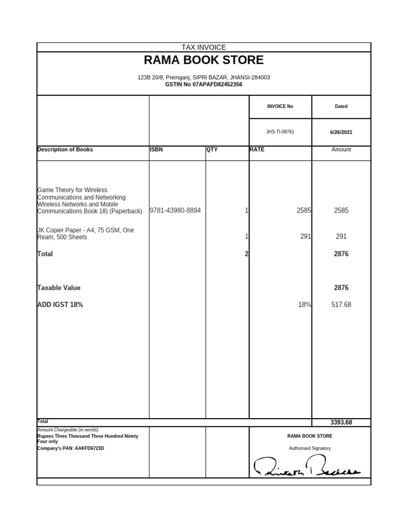 GST Tax Invoice Format For Goods | PDF | Sales | Taxation