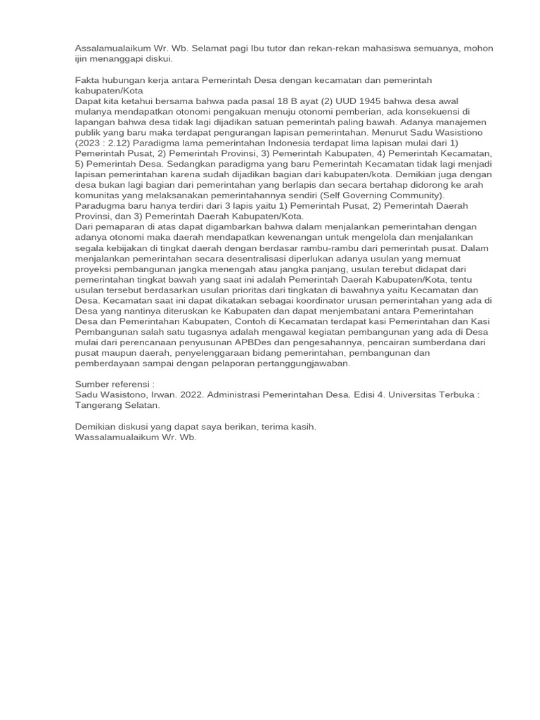 Diskusi 2 Adm Pemdes | PDF | Ilmu Sosial