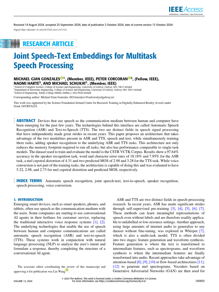 Joint Speech-Text Embeddings For Multitask Speech Processing | PDF | Speech Recognition | Speech ...