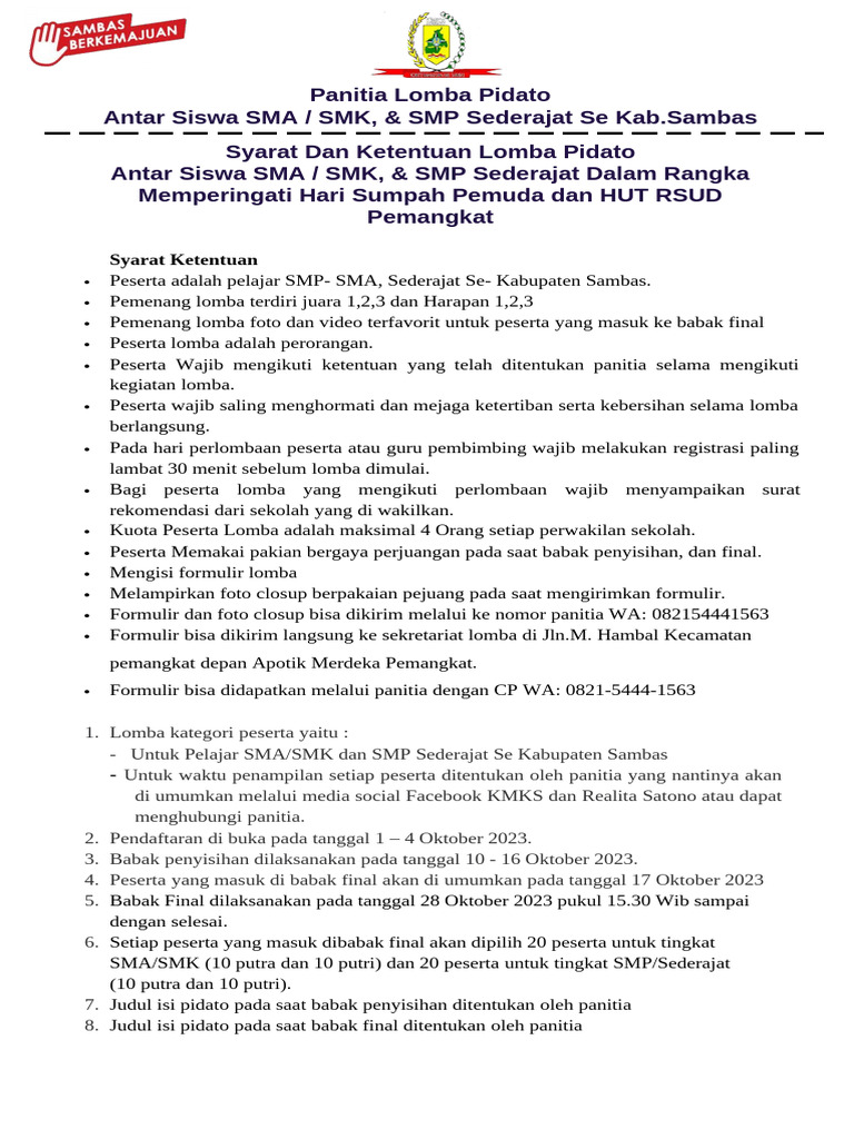 Syarat Dan Ketentuan Lomba 2023 | PDF