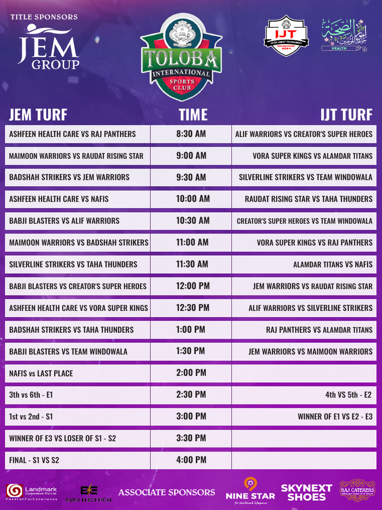 Cricket Match Schedule Details | PDF