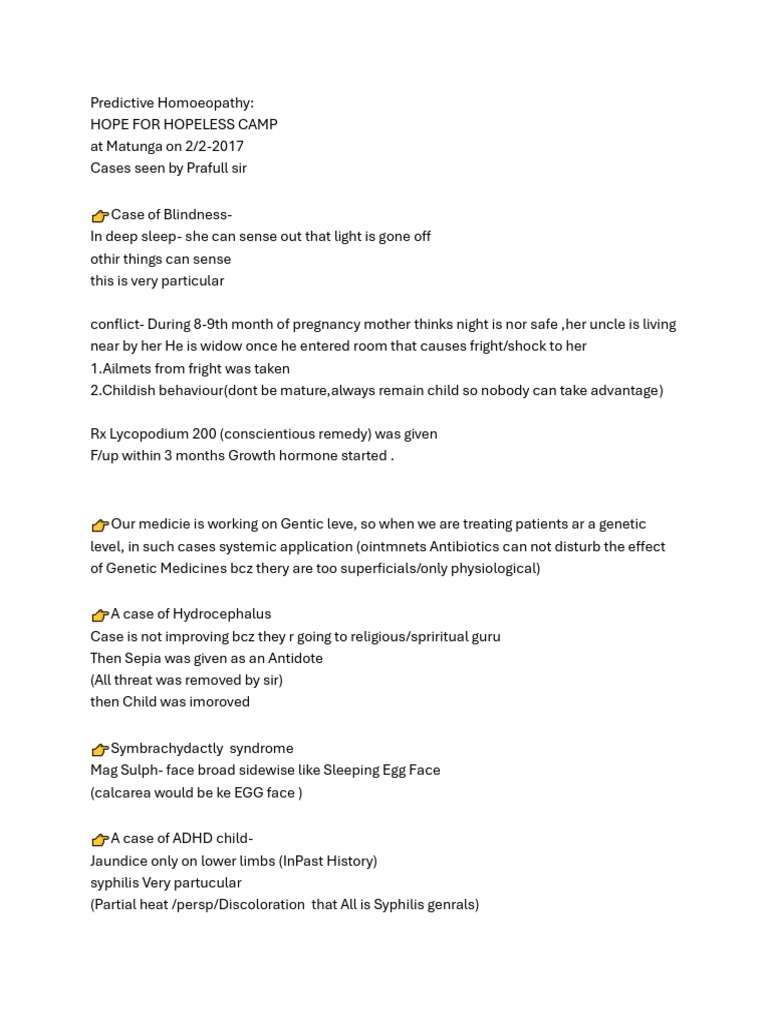 HOPE FOR HOPELESS CAMP - at Matunga | PDF | Causes Of Death | Medicine