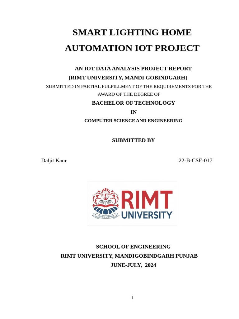 Smart Lighting Home Automation IoT Project | PDF | Automation | Home ...