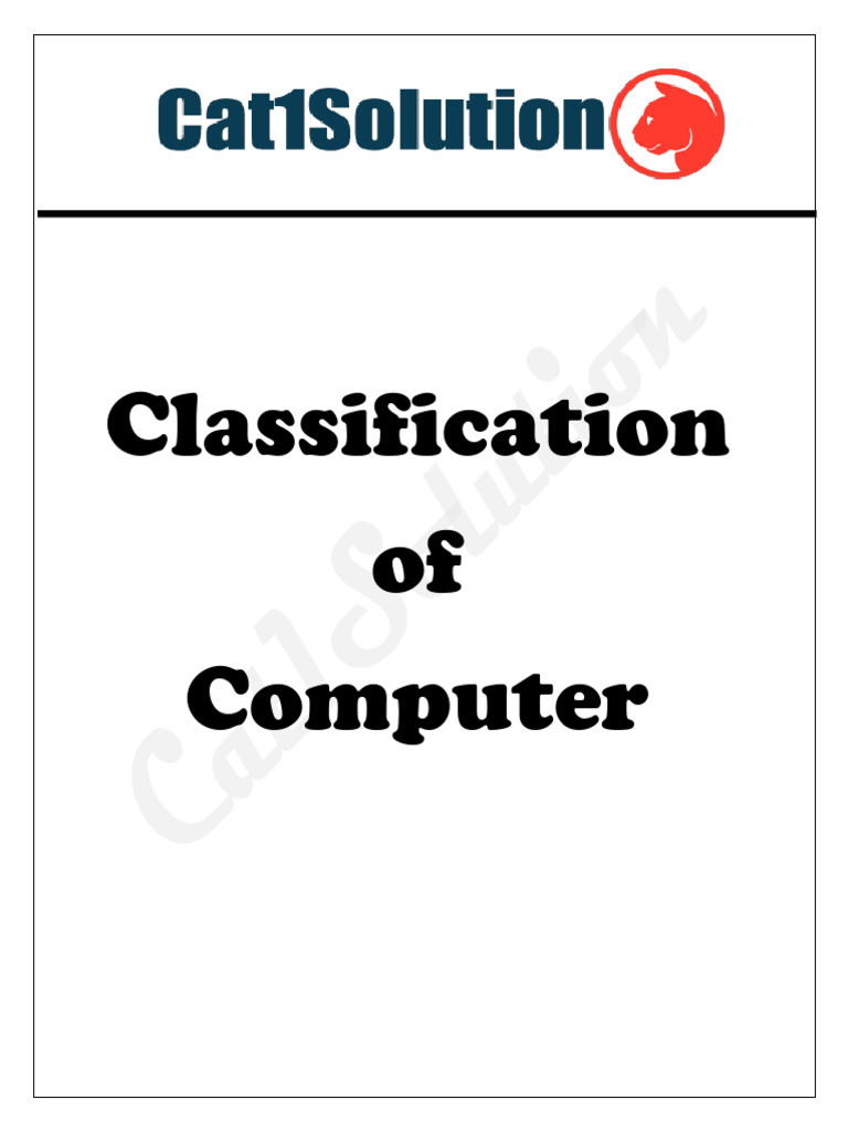 Classification of Computer | PDF