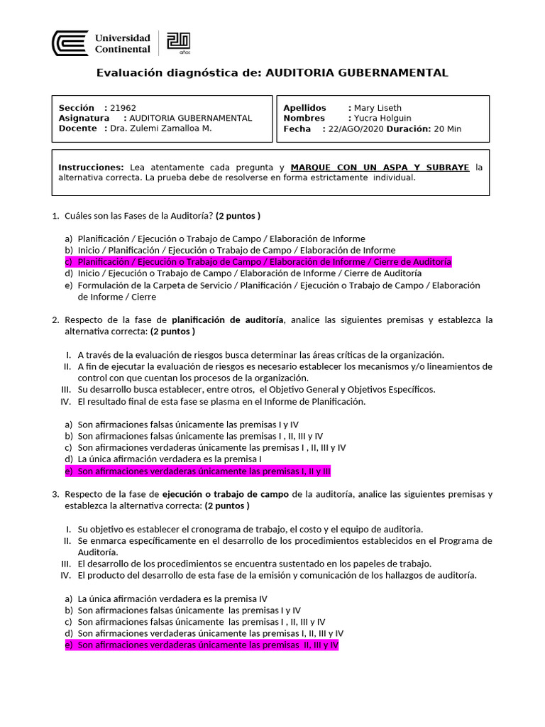 Eval Diagnóstica-Aud - GUB - CR-2024-20 | PDF | Auditoría