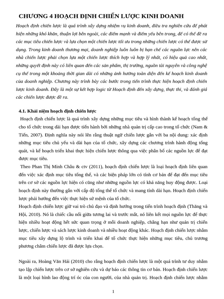 Hoach Dinh Chien Luoc Gui SV | PDF