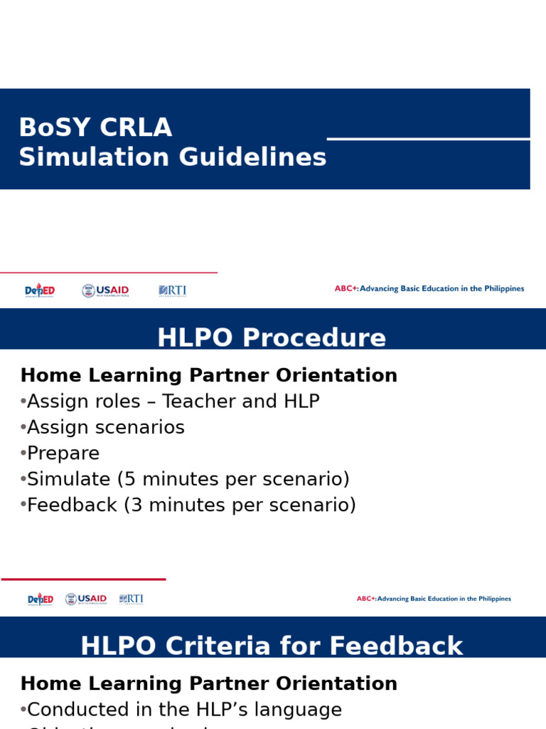BoSY CRLA Simulation Guidelines | PDF | Cognition | Behavior Modification