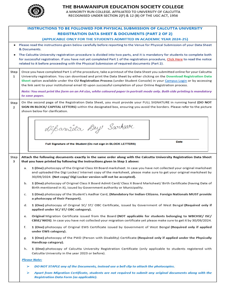Process Flow For Physical Submission of Registration Form 24 25 | PDF ...