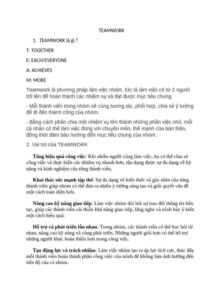 Teamwork | PDF