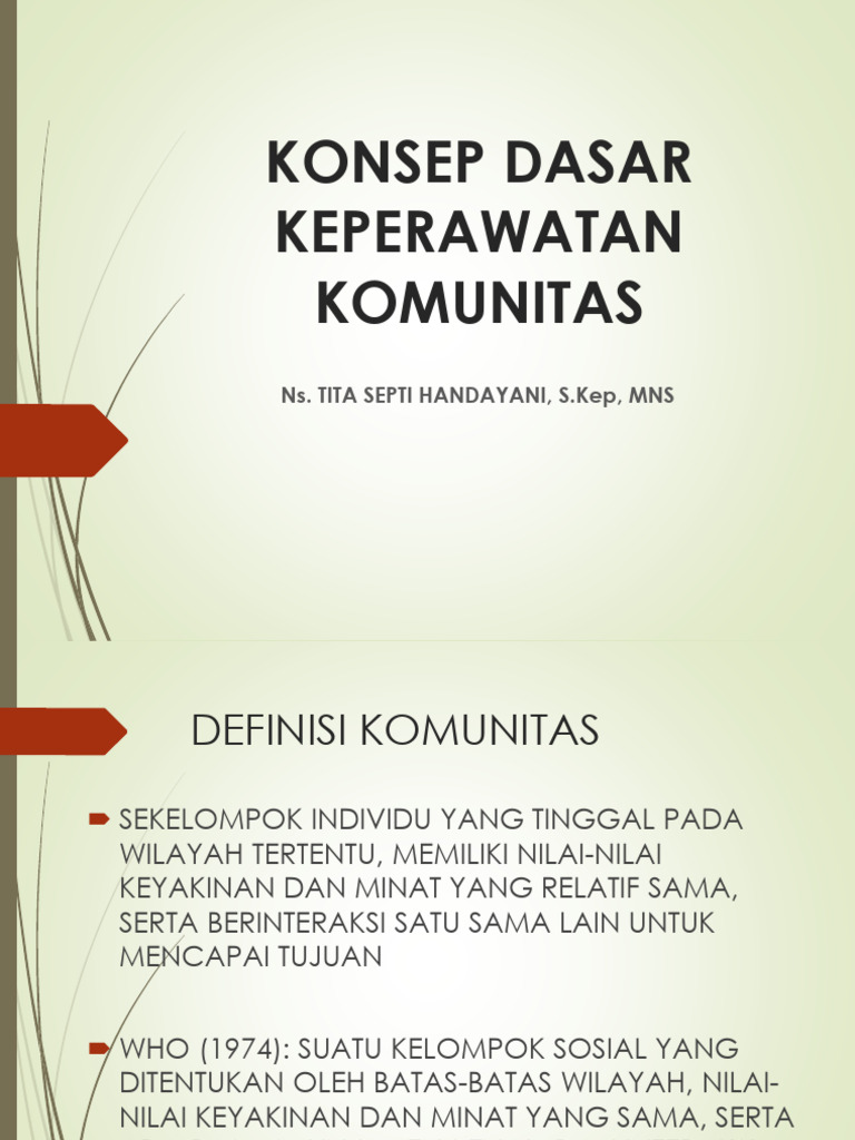 Konsep Dasar Keperawatan Komunitas | PDF | Pengembangan Diri