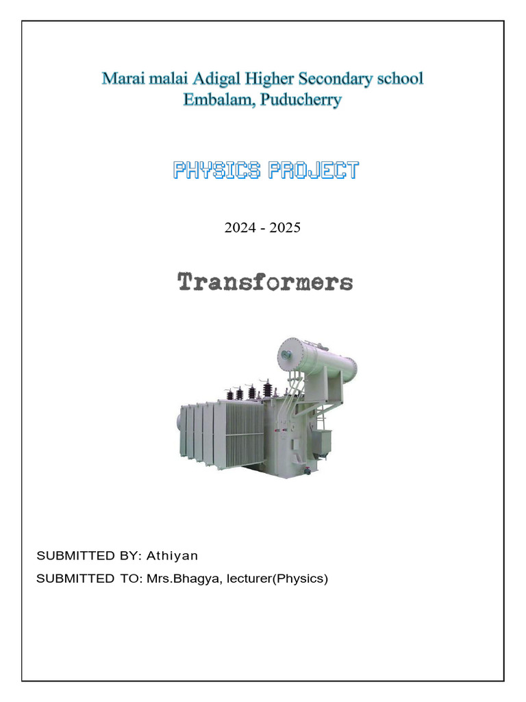 Phy Project | PDF | Transformer | Inductor