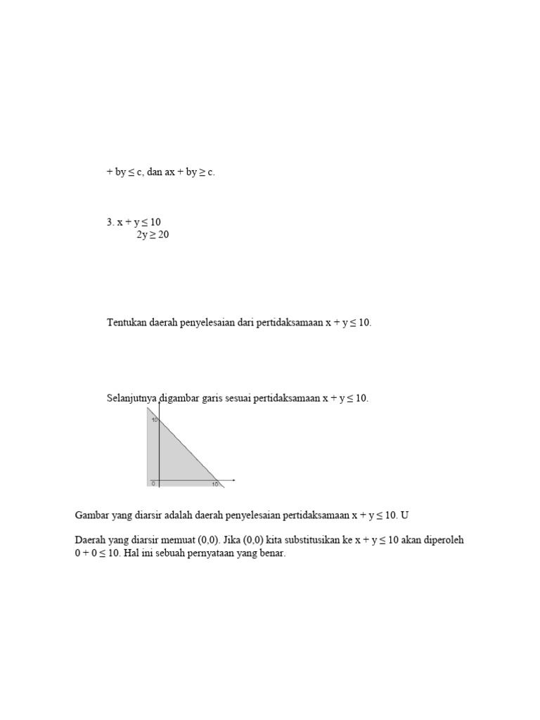 Modul Pertidaksamaan Linear - X | PDF