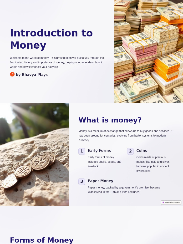 Introduction To Money | PDF | Money | Banknote