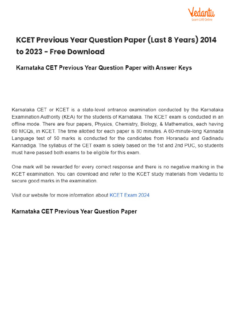 Kcet Imp Notes | PDF