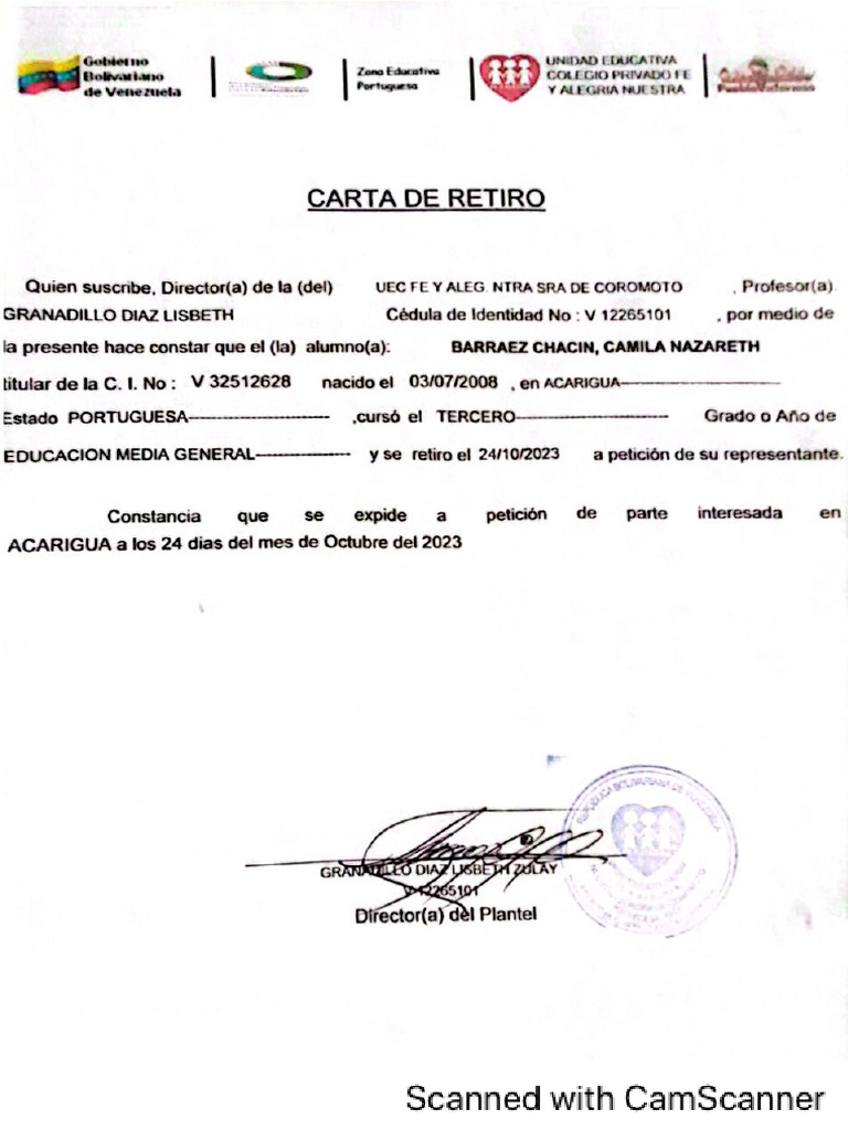 Carta de Retiro | PDF