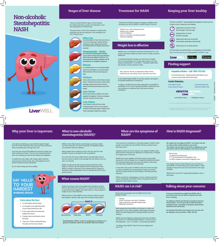 NASH LiverWELL Brochure 2020 - Print - VF | PDF | Cirrhosis | Liver