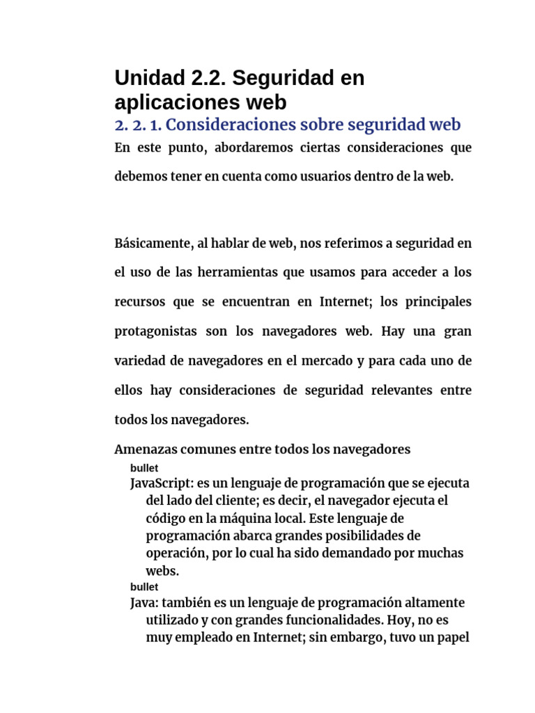 Unidad 2.2. Seguridad en Aplicaciones Web | PDF | Transport Layer Security | Red mundial