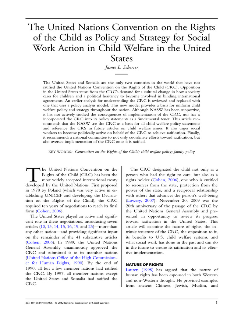 M2 - UNCRC As Policy and Strategy For Social Work Action - Scherrer ...