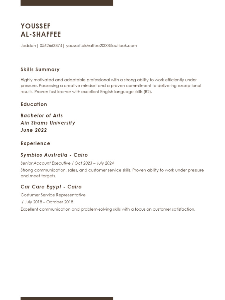 Youssef Al-Shaffee Resume | PDF