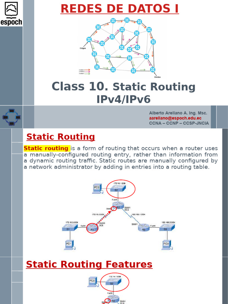 Clase 10. Rutas Estáticas | PDF | Ip Address | Router (Computing)
