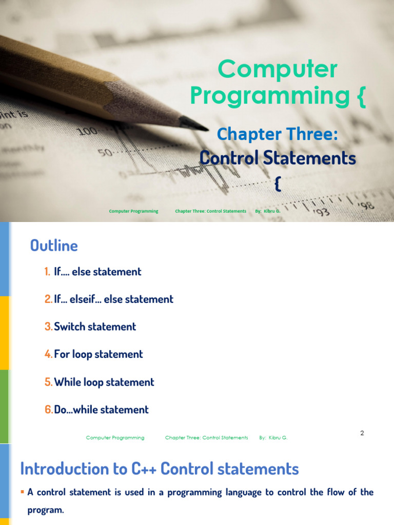 Chapter Three-Control Statments - All Parts | PDF | Control Flow | Computer Programming