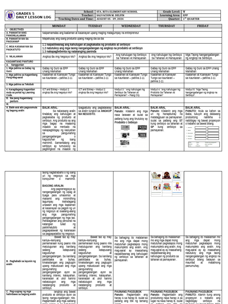 SMD - DLL - Q1 - Epp W2 Aug05-09 | PDF