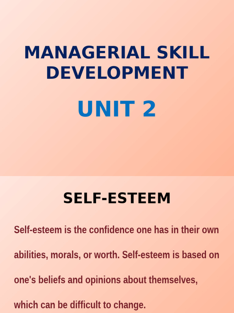 Managerial Skill Development PPT Unit 2 | PDF