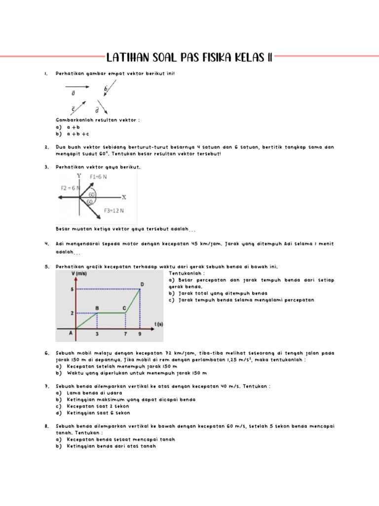 Latihan Soal PAS Fisika Kelas 11 | PDF