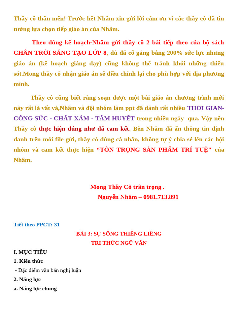 Bài 3 -Ctst Lớp 8 - Nguyễn Nhâm | PDF