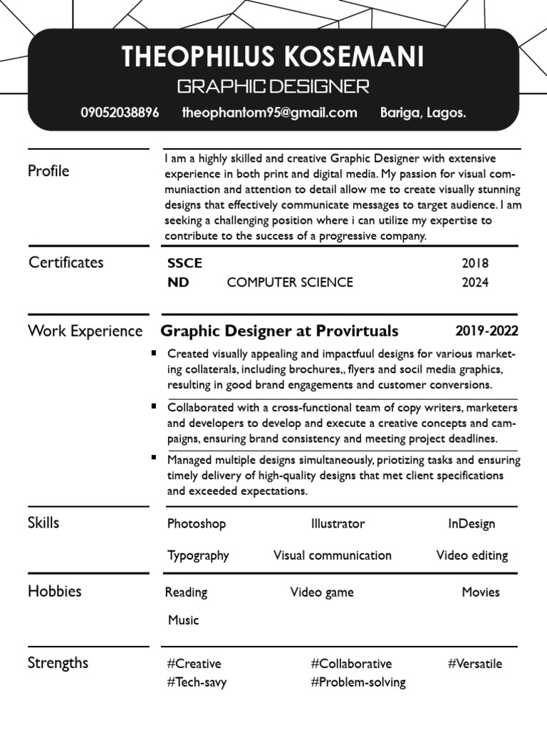 Kosemani Theophilus - CV 11 | PDF