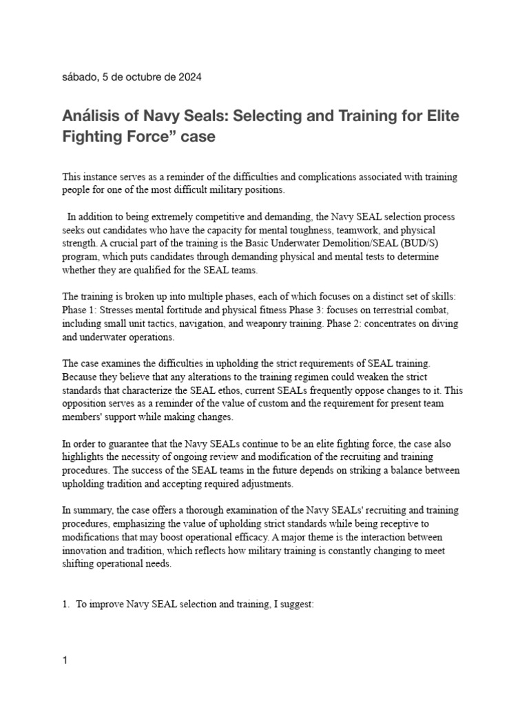 Caso navy seals pdf | PDF | Mentorship | United States Navy Sea Ls