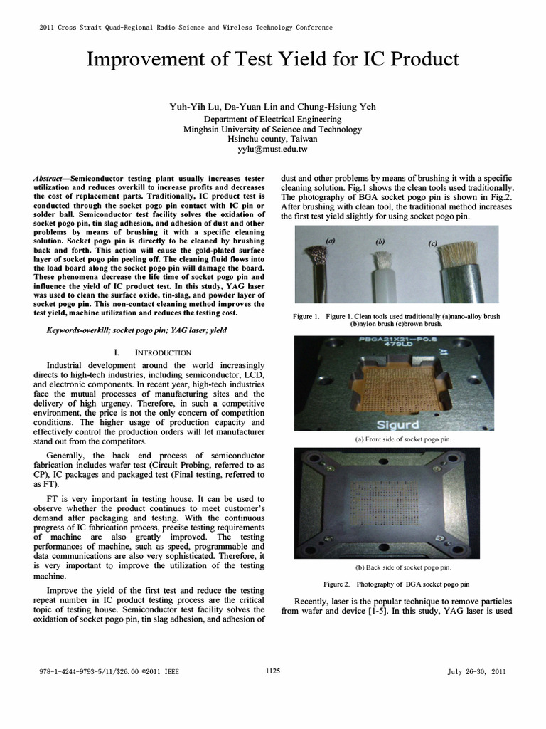 Improvement of Test Yield For IC Product Pogo | PDF | Semiconductor ...