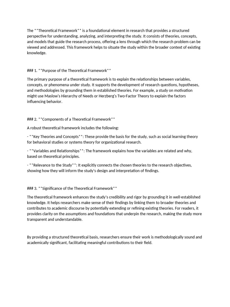 Theoretical Framework | PDF | Science & Mathematics | Computers