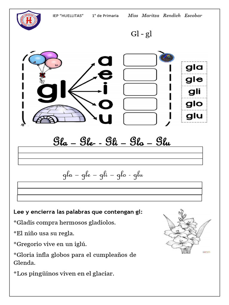 Sílaba Trabada GL | PDF