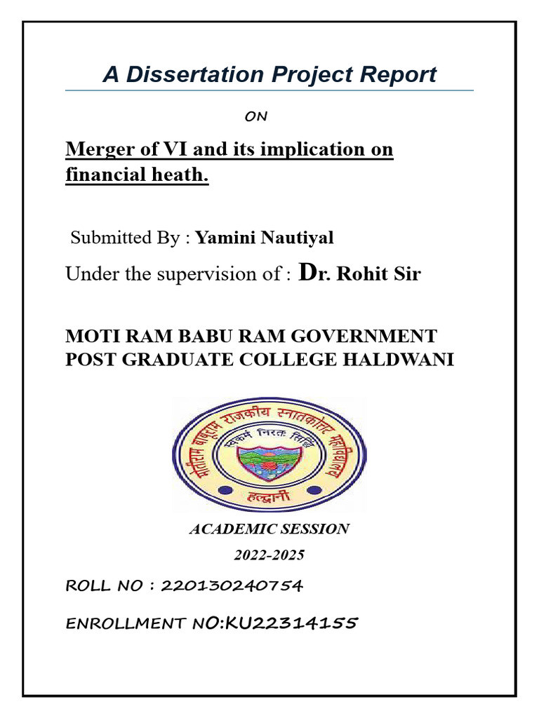Bcom 5th Sem Project Yamini Nautiyal | PDF | Mergers And Acquisitions ...