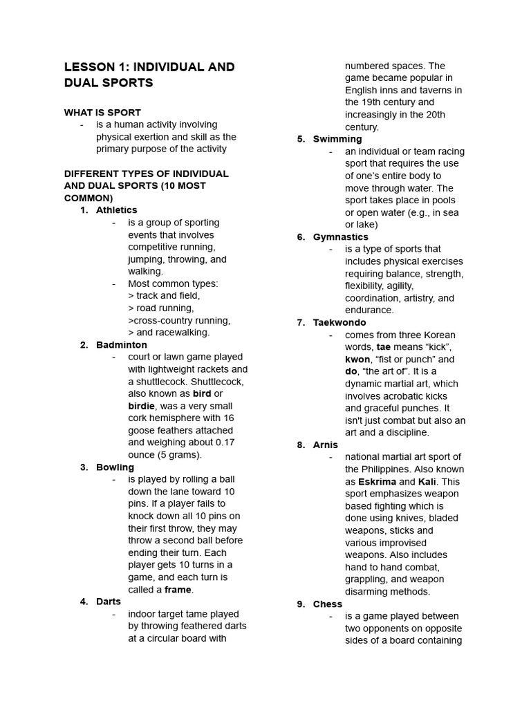 Pe3 Pathfit Reviewer | PDF | Swimming | Table Tennis