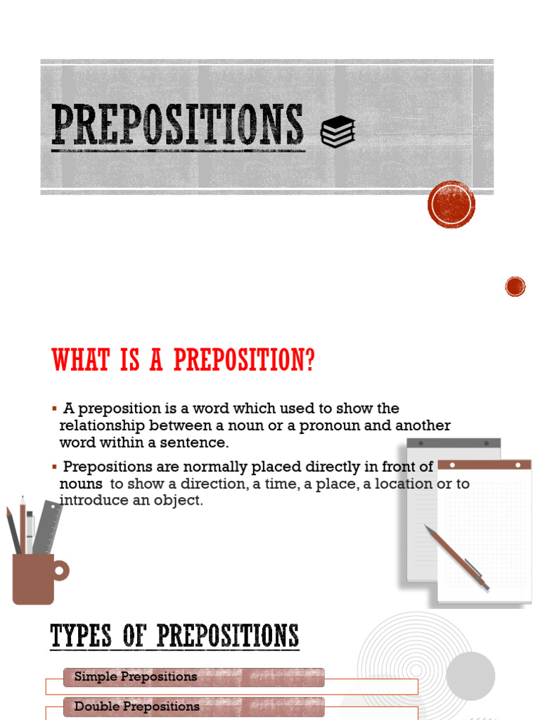 Prepositions 1 | PDF | Preposition And Postposition | Word