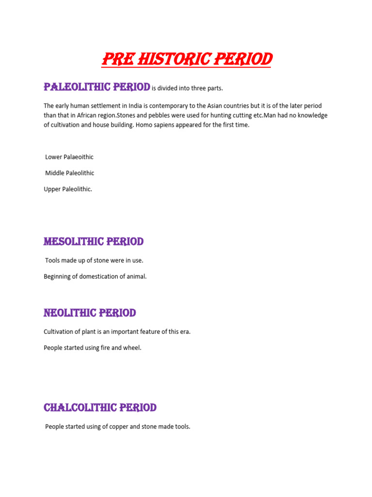 Pre Historic Period | PDF | History | Classics