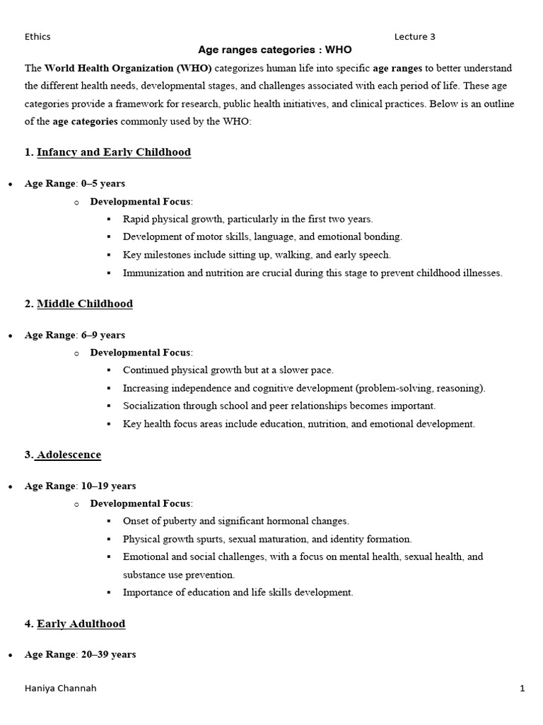 Ethics Lecture 3 - The World Health Organization | PDF | Developmental ...