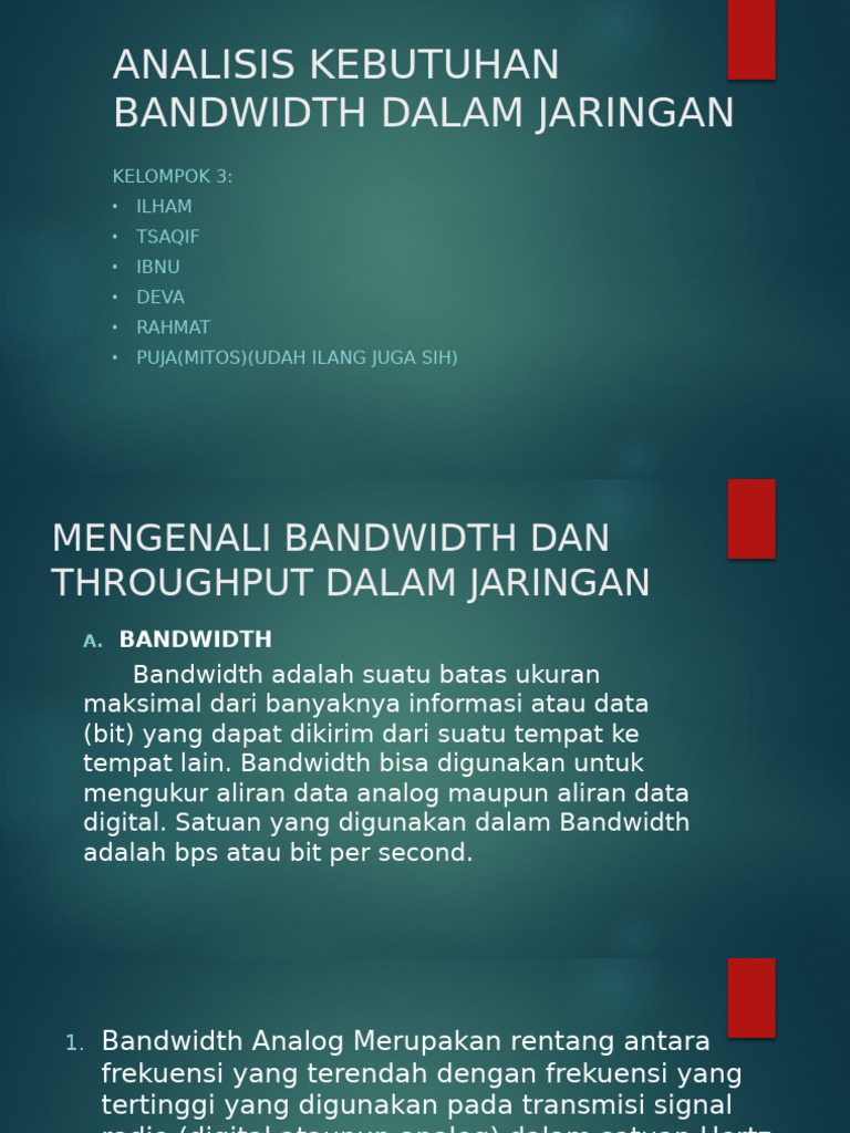 Analisis Kebutuhan Bandwidth Jaringan | PDF