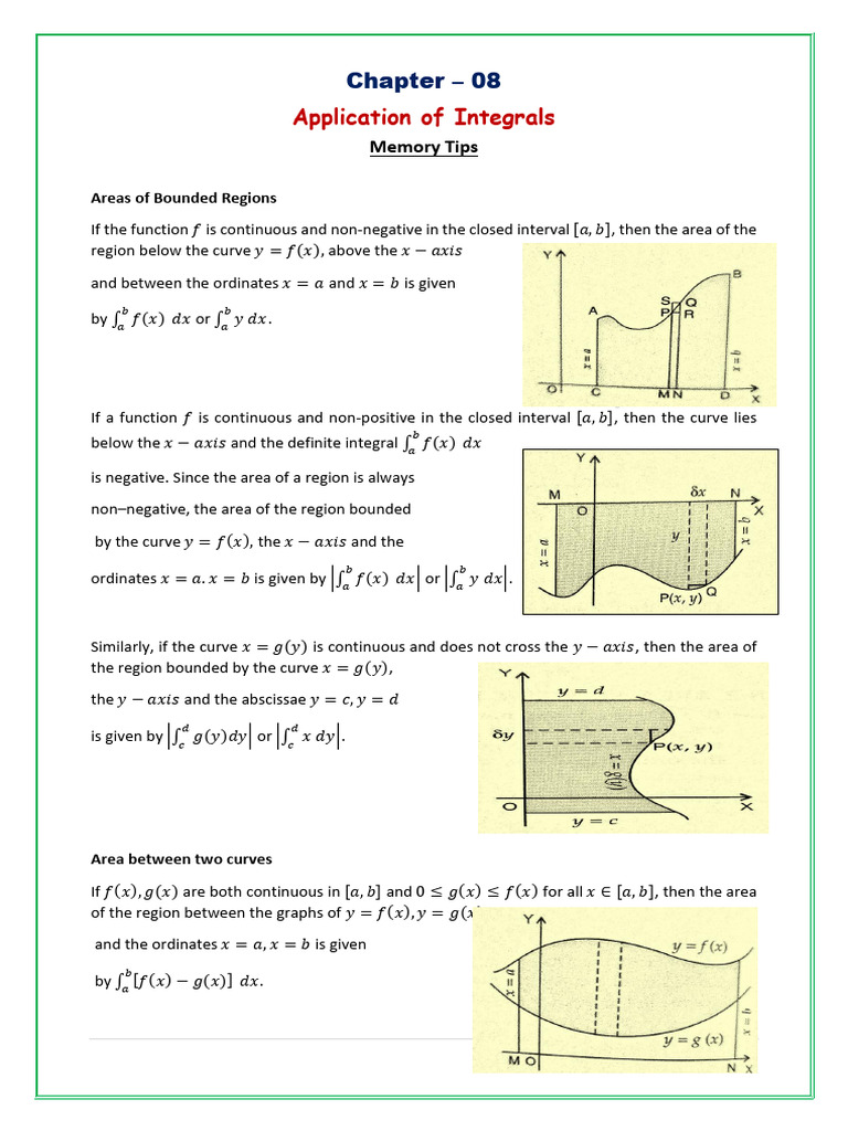 Application of Integrals | PDF | Area | Curve