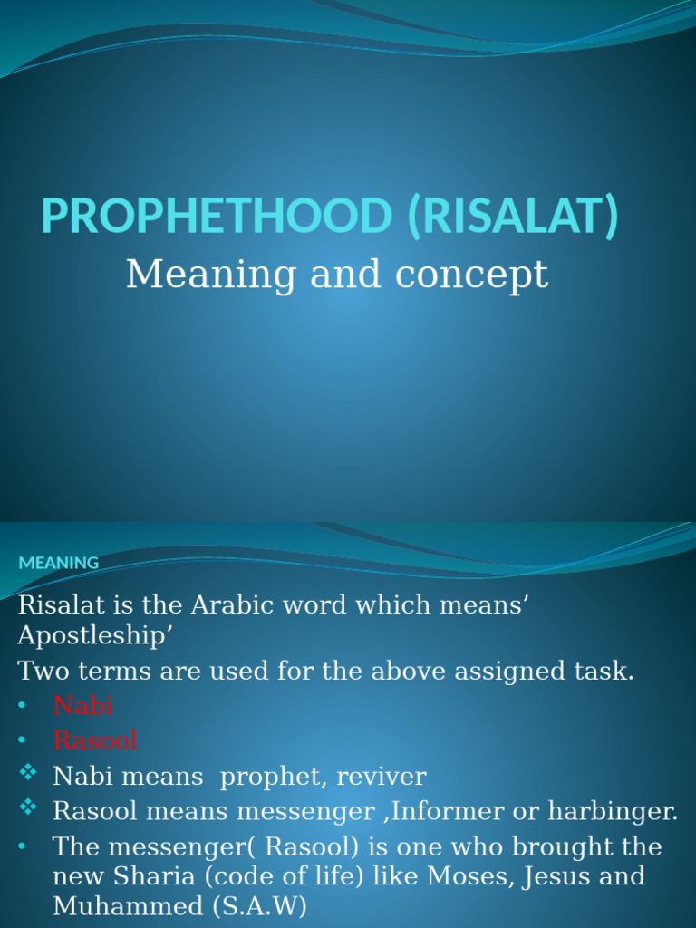 Prophethood | PDF | Prophets And Messengers In Islam | Islamic Belief ...