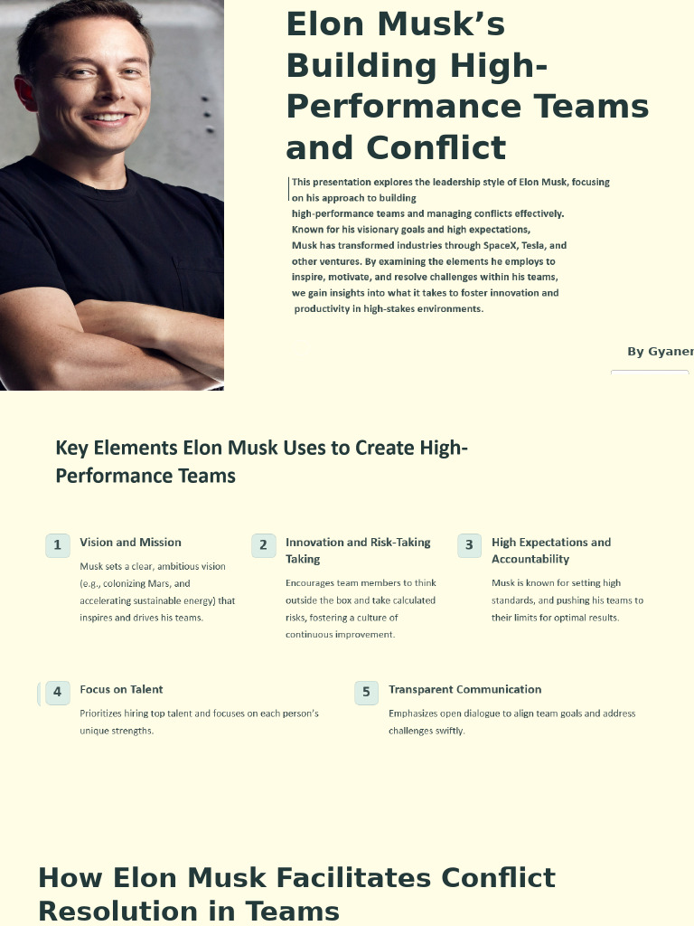 Elon Musks Leadership in Building High Performance Teams and Conflict ...