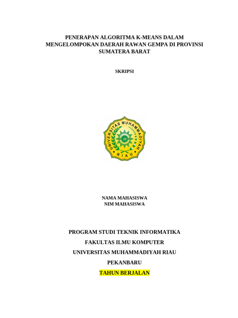 Template Penulisan Skripsi Prodi Teknik Informatika 2023 | PDF