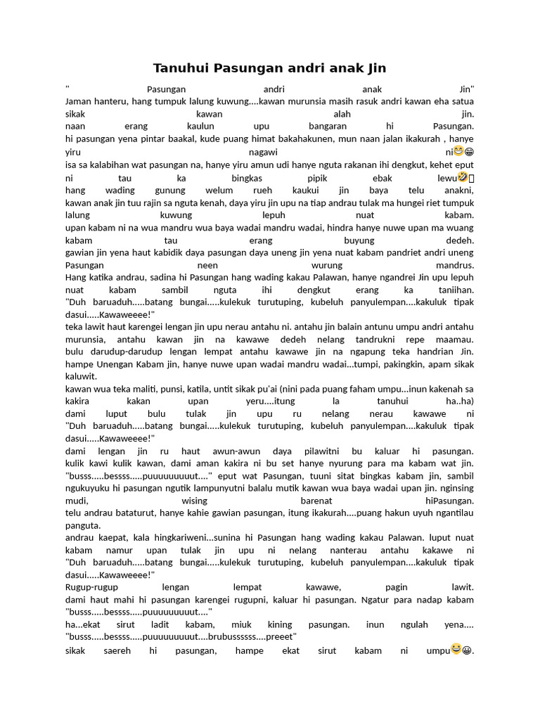 Tanuhui Pasungan Andri Anak Jin | PDF | Seni