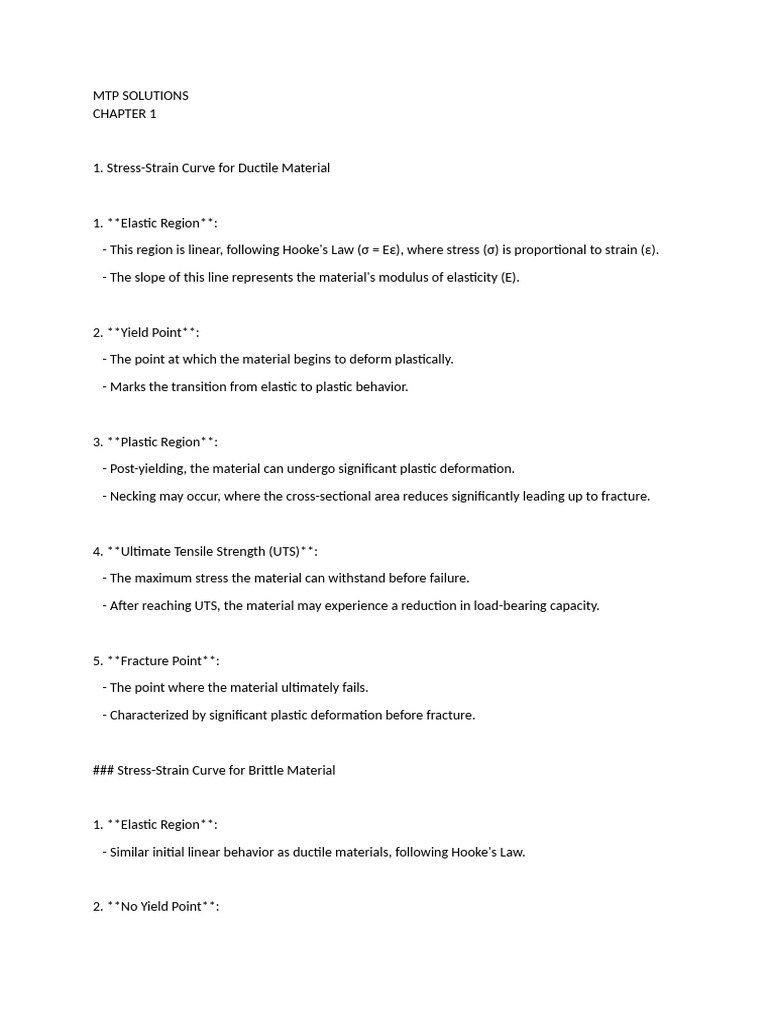 MTP SOLUTIONS chapter 1 | PDF | Deformation (Engineering) | Fracture