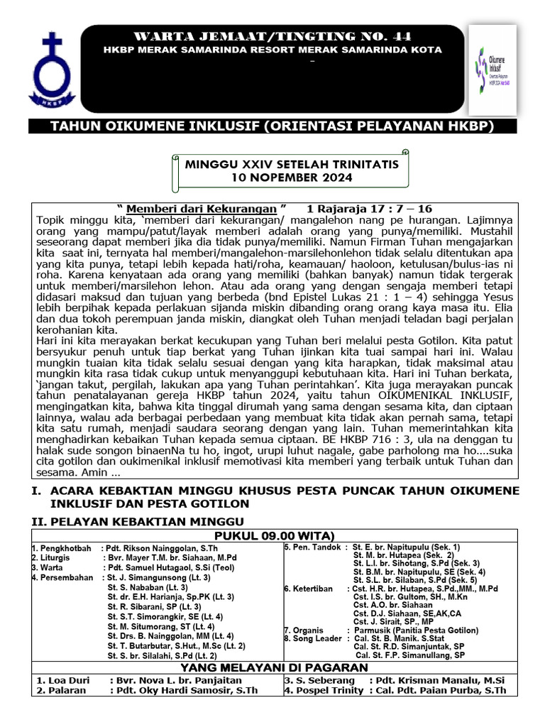 Tingting Minggu, 10 Nopember 2024 (Potrait) | PDF